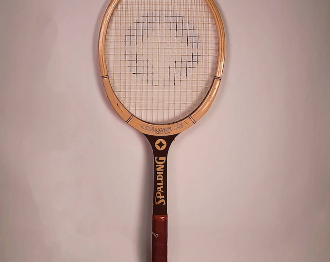 Vintage Spalding Oversize Bow Challenge Cup Pro Wooden Tennis Racket 4 ...