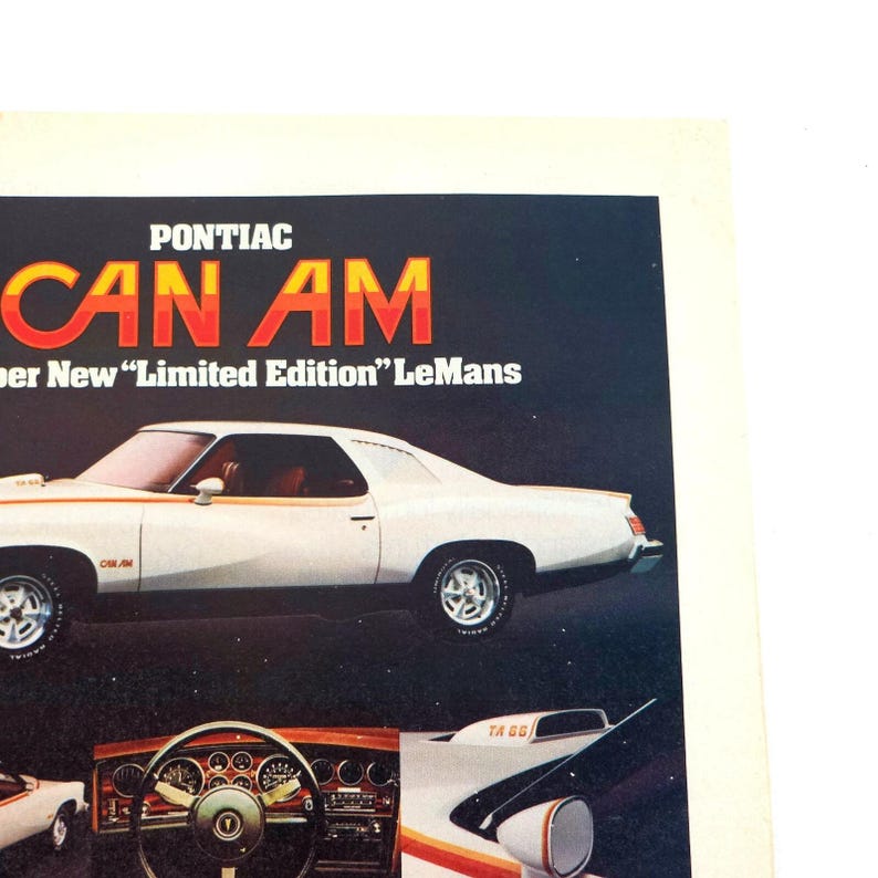 Pontiac Can Am VTG Advertising Print Ad Lemans Promo Art 1970s Muscle ...