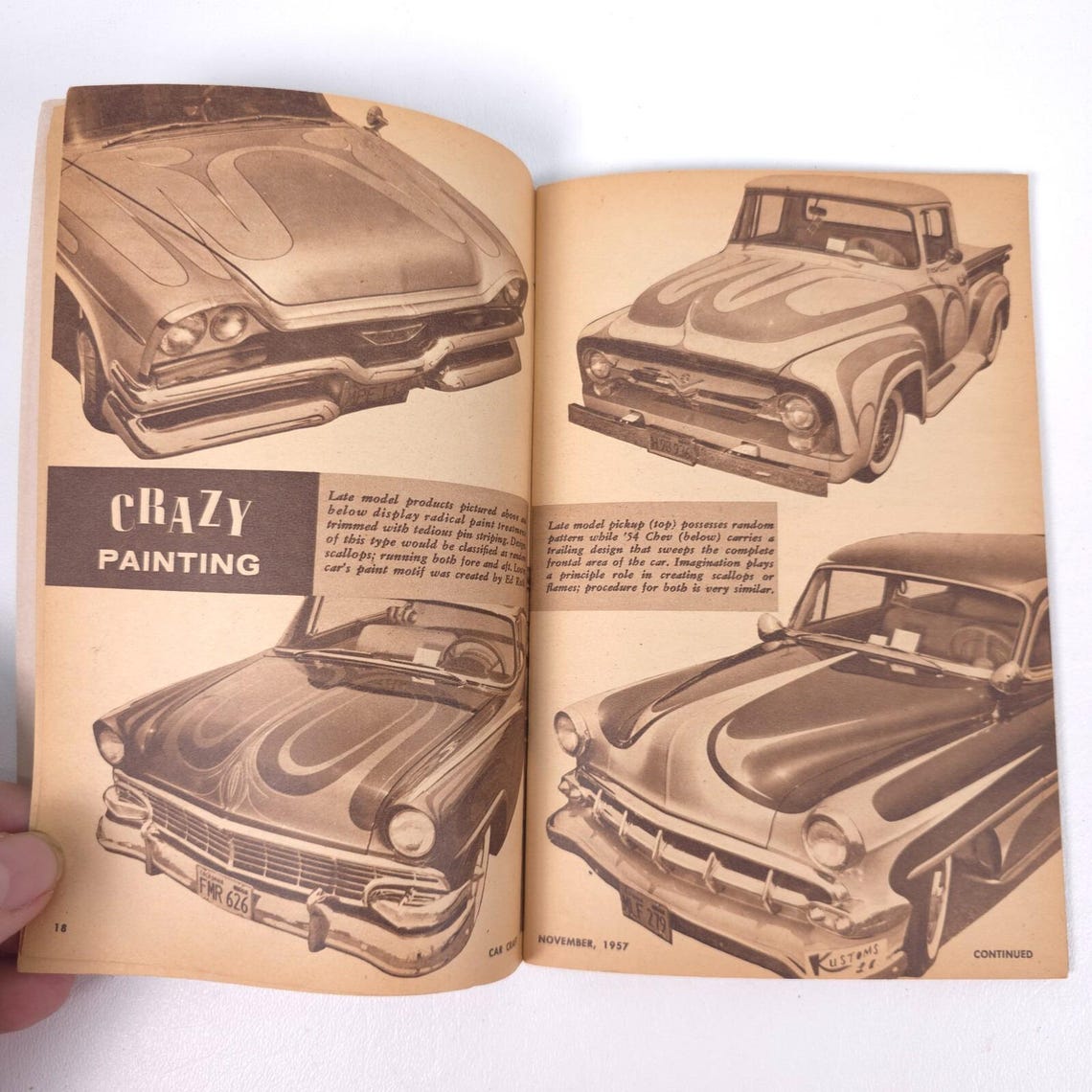 CAR CRAFT November 1957 Complete Magazine No Label Custom Paint Jobs ...
