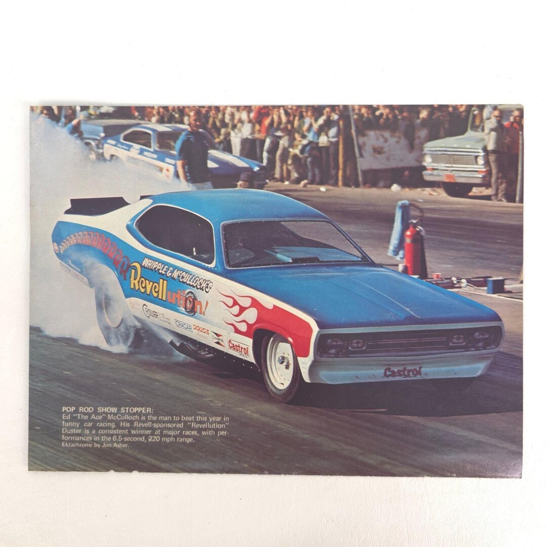 Vintage Plymouth Duster Funny Car Drag Racing Print Ad Muscle Car Ed ...