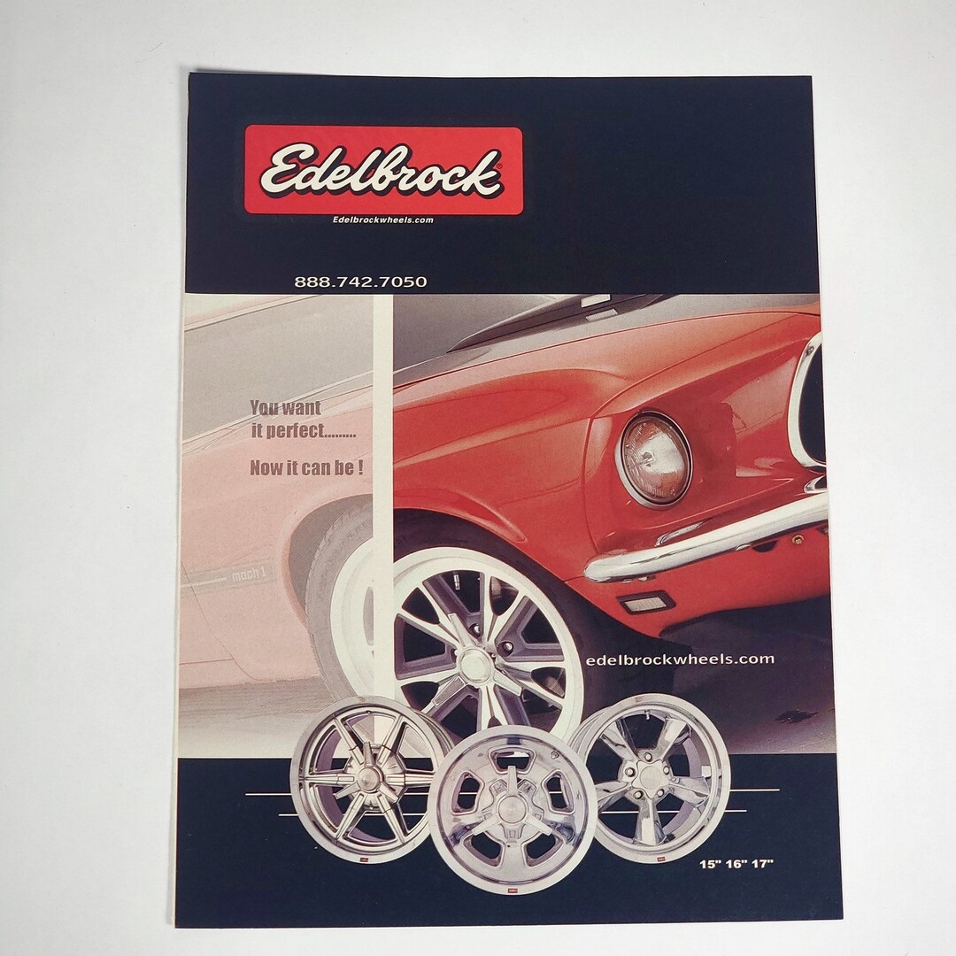 1965 Mustang With Edelbrock Wheels Vintage Print Ad 2001 Rod & Custom 8 ...