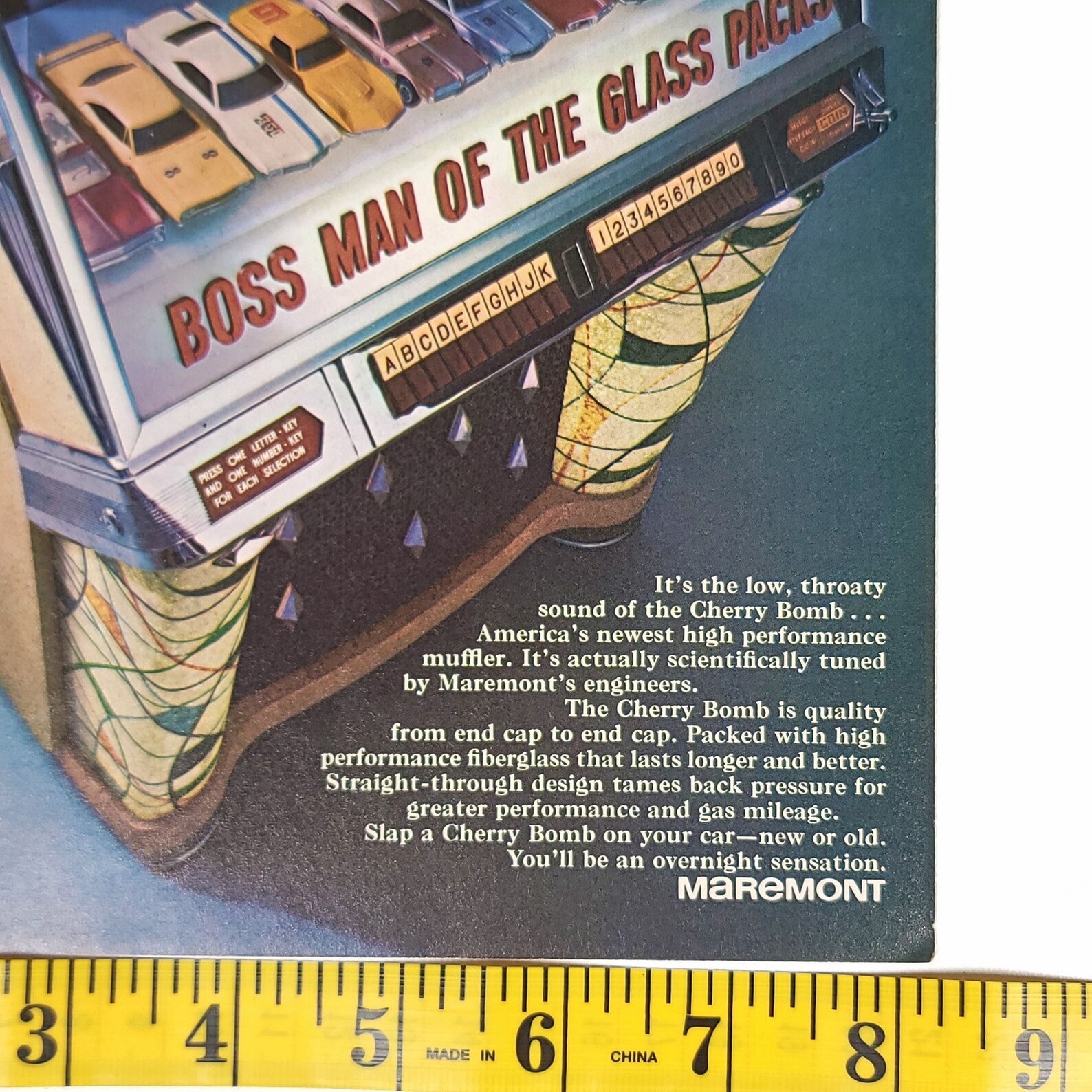 Cherry Bomb boss Man of the Glass Packs Print Ad 1969 Hot Rod Magazine ...