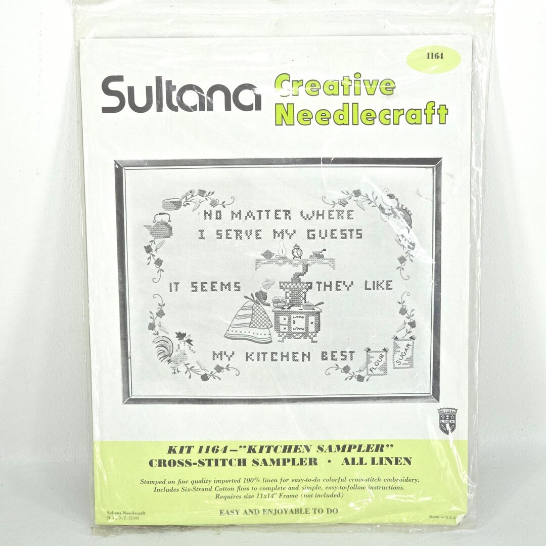 Sultana Kitchen Sampler Cross Stitch Kit Cottagecore Cabincore New NOS ...