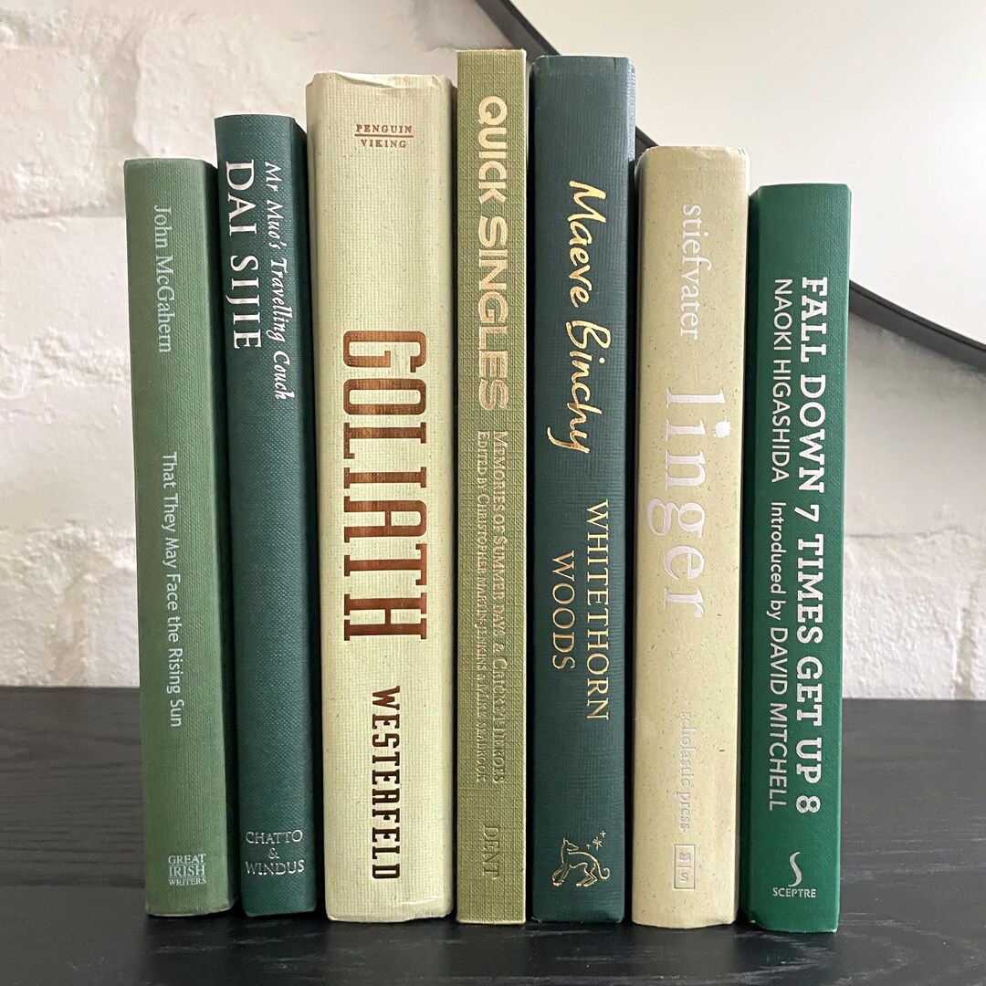 Hardcover Display Books Bundle for Stylish Bookshelf Decor Green - Etsy ...