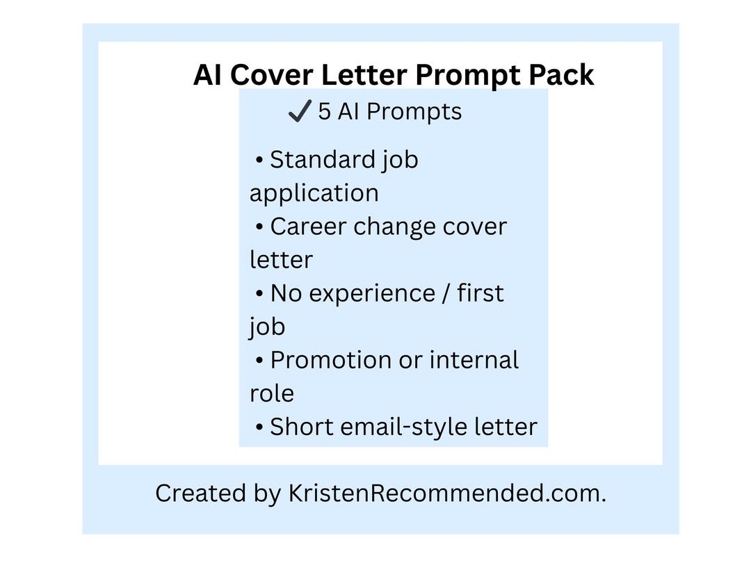 Mini AI Cover Letter Prompt Pack | Career Change and Job Application ...