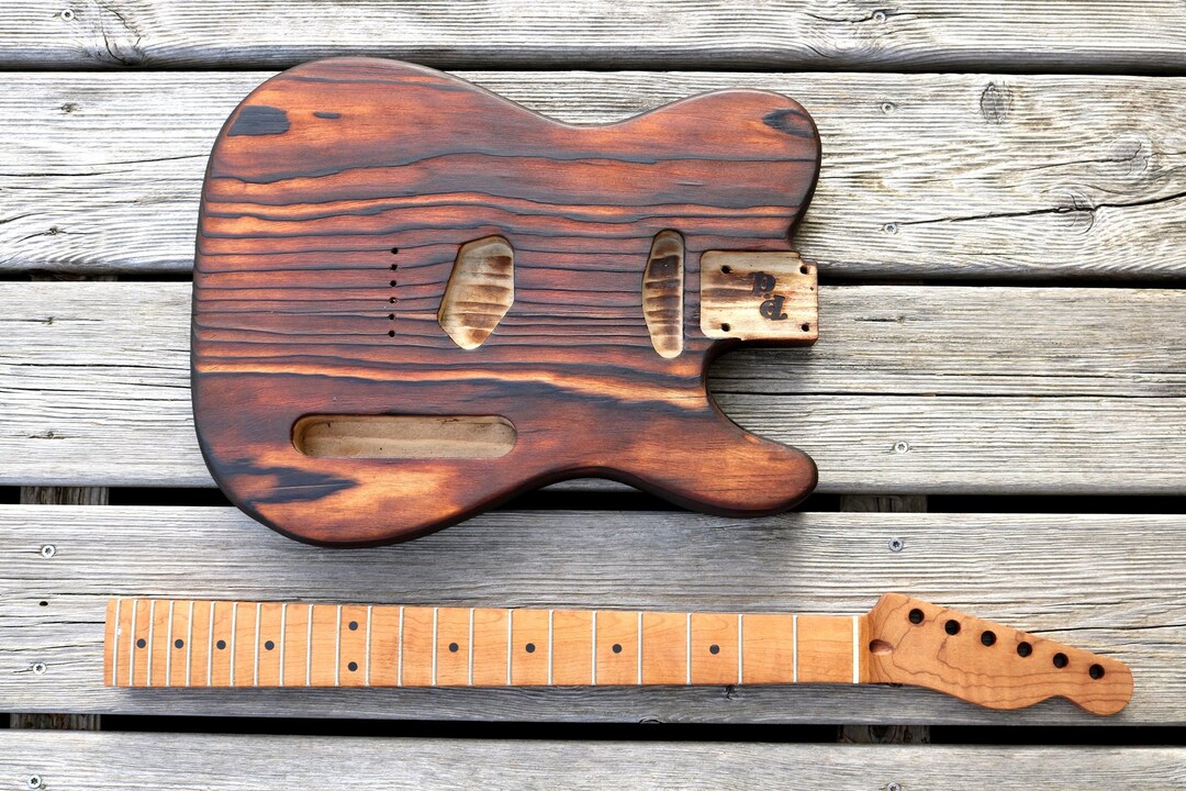 Telecaster barncaster Body With Neck, Flamed Roasted Maple - Etsy