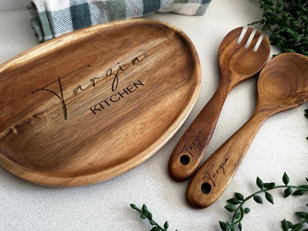 Personalised Board and Cutlery Servers Mothers Day Gift House Warming ...