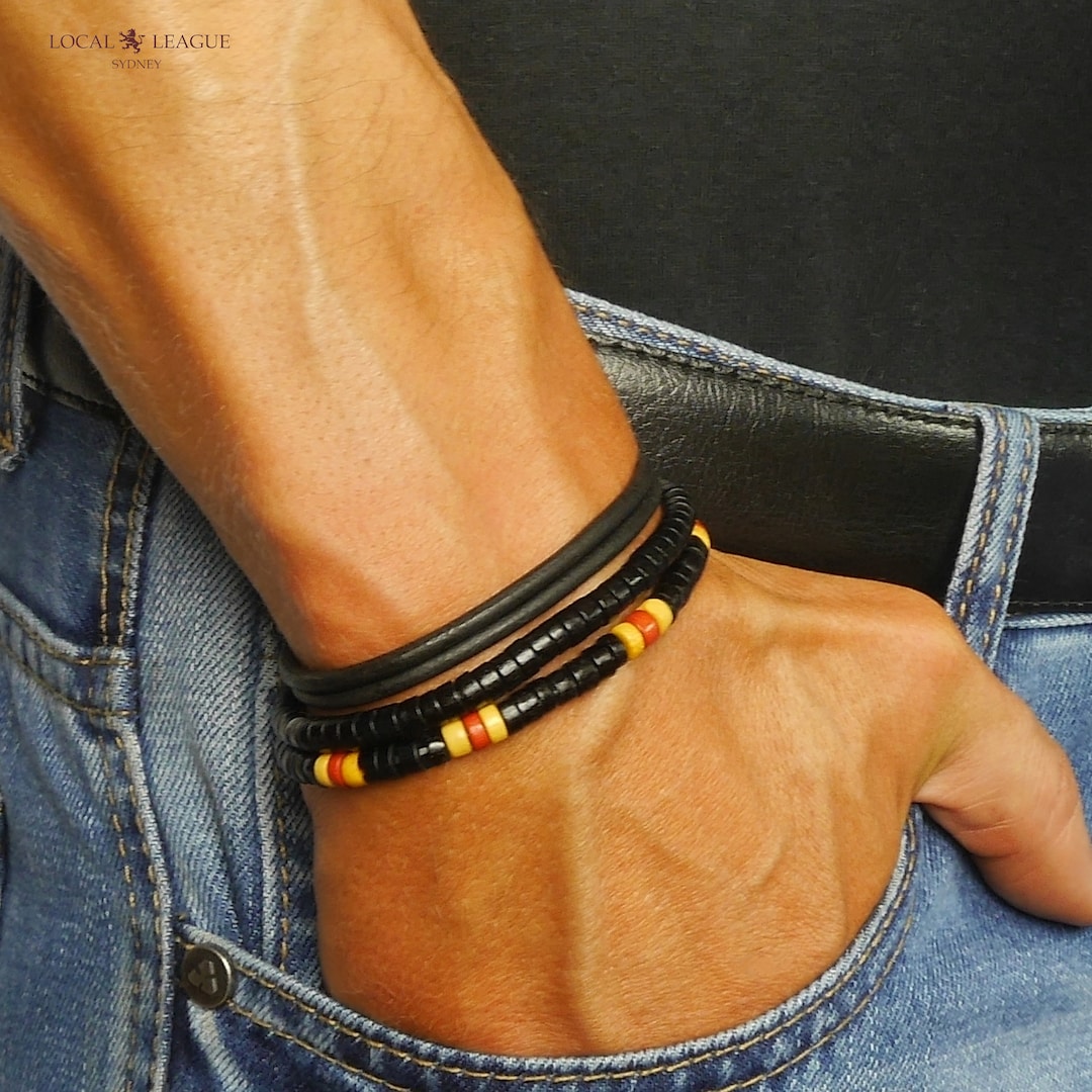 Mens Bead Bracelets 3x, Many Styles, Beaded Bracelet Set SURF CREW ...