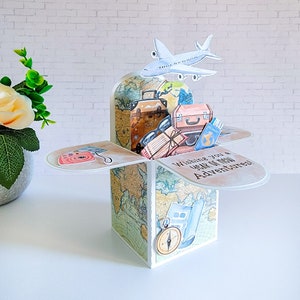 Travel Themed Box Card, Birthday Anniversary Surprise Card - Etsy