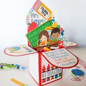 Teacher Box Card, Teacher Thank You Card - Etsy