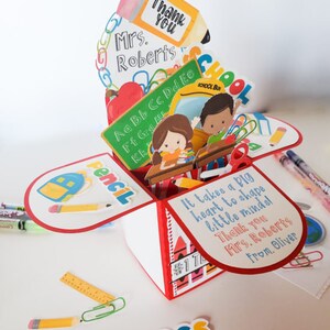 Teacher Box Card, Teacher Thank You Card - Etsy