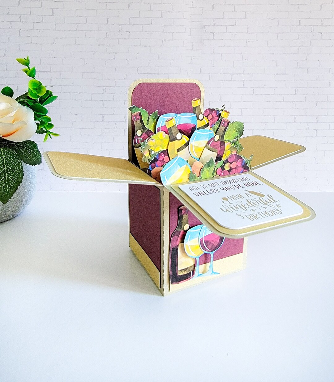 Wine Themed Box Card, Age is Not Important Unless You're Wine - Etsy