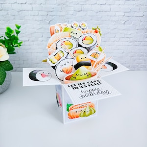 Sushi Pop-up Box Birthday Card - Etsy
