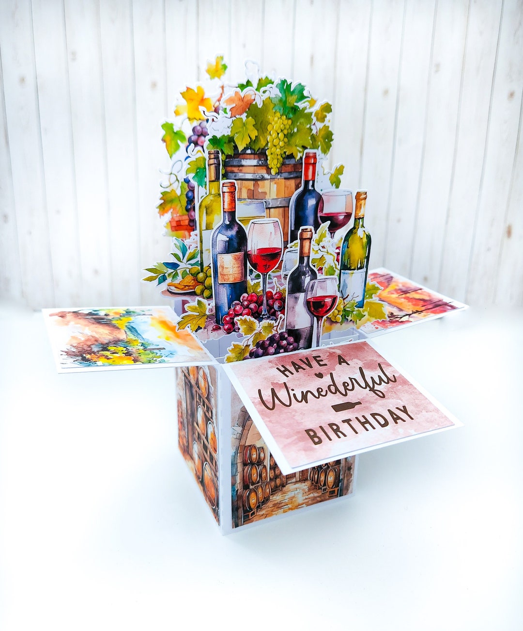 Wine Themed Box Card, Birthday Retirement Any Occasion Card - Etsy
