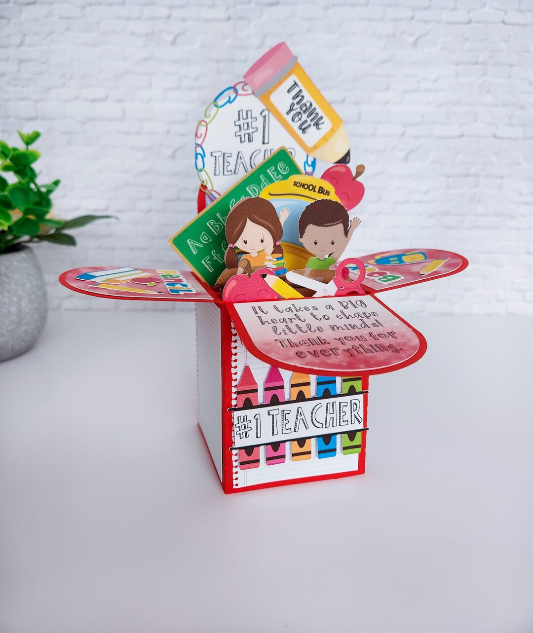 Teacher Box Card, Teacher Thank You Card - Etsy