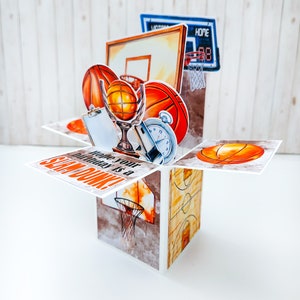 Basketball Themed Birthday Card, Box Card - Etsy