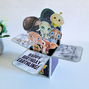 Alien Themed Birthday Card, Retro Birthday Card, Pop up Box Birthday ...