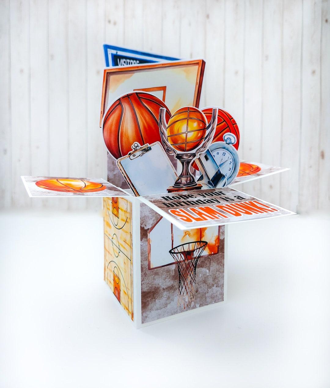 Basketball Themed Birthday Card, Box Card - Etsy