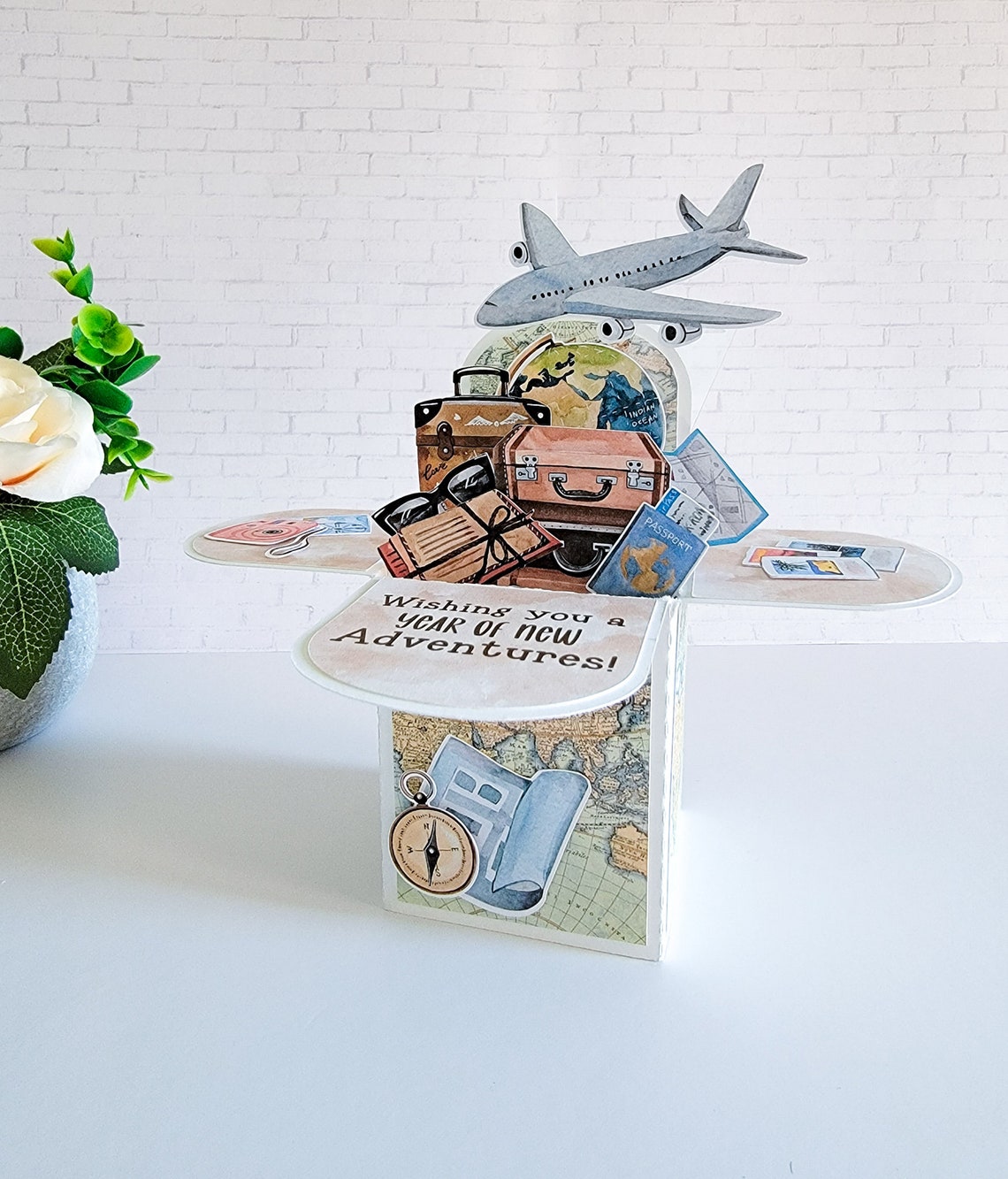 Travel Themed Box Card, Birthday Anniversary Surprise Card - Etsy