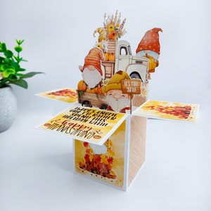 Thanksgiving Gnome Box Card, Thanksgiving Gift - Etsy