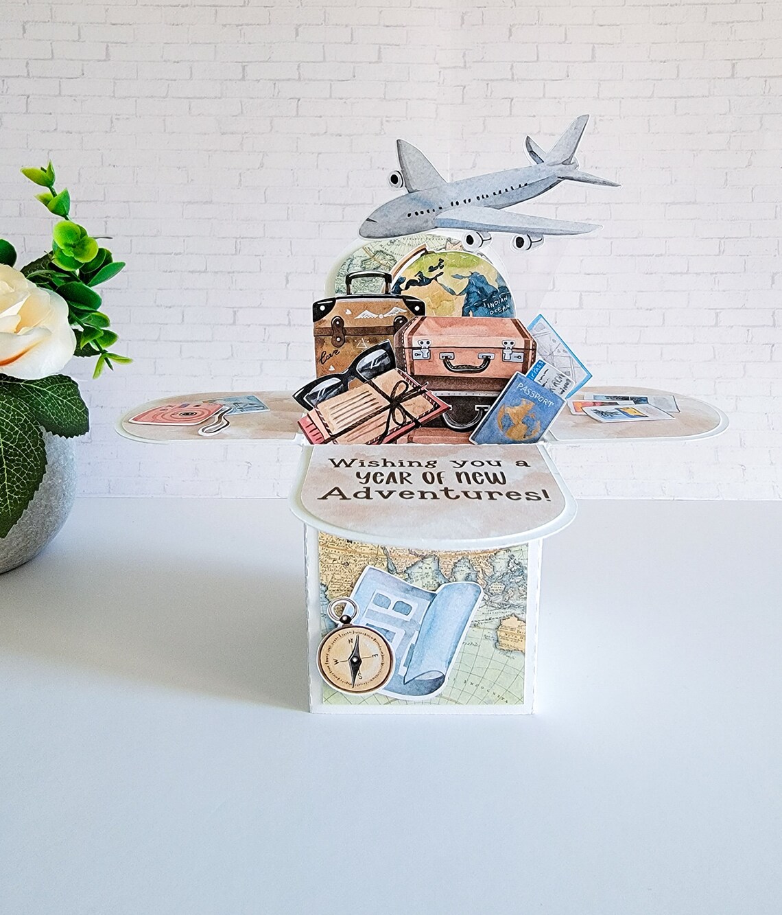Travel Themed Box Card, Birthday Anniversary Surprise Card - Etsy