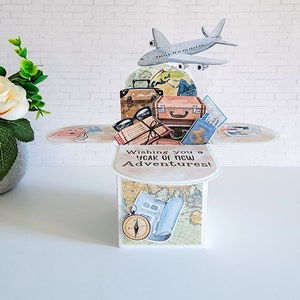 Travel Themed Box Card, Birthday Anniversary Surprise Card - Etsy