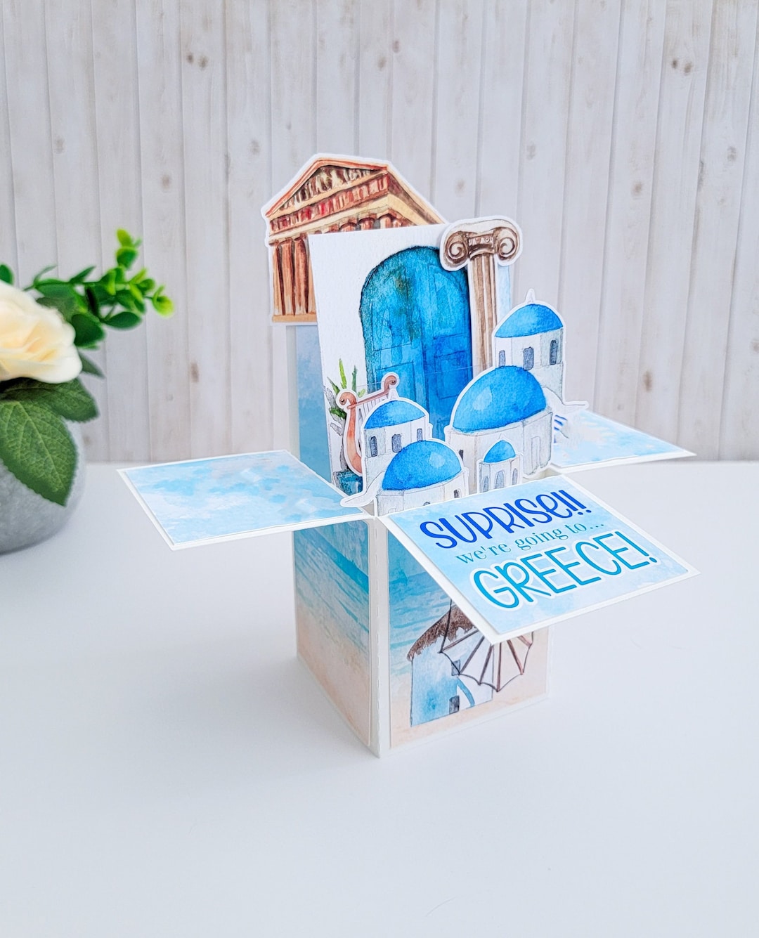 Vacation Surprise Greece Box Card, Surprise We're Going on Vacation ...