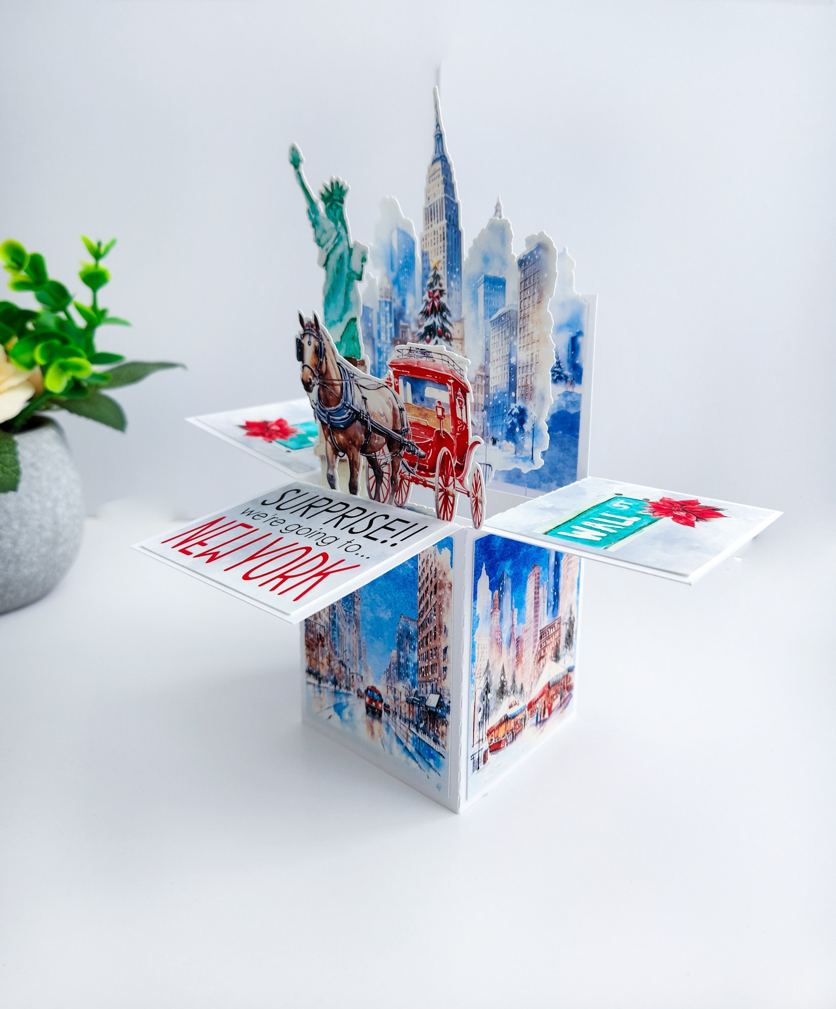 New York Trip Surprise Pop up Box Card - Etsy