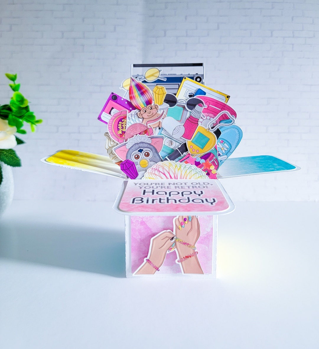 90s Themed Birthday Box Card, Retro Birthday Card, 90s Birthday Card - Etsy