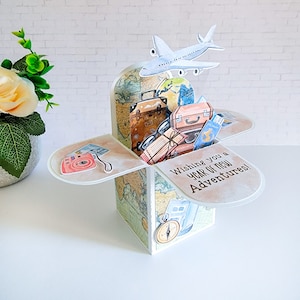 Travel Themed Box Card, Birthday Anniversary Surprise Card - Etsy