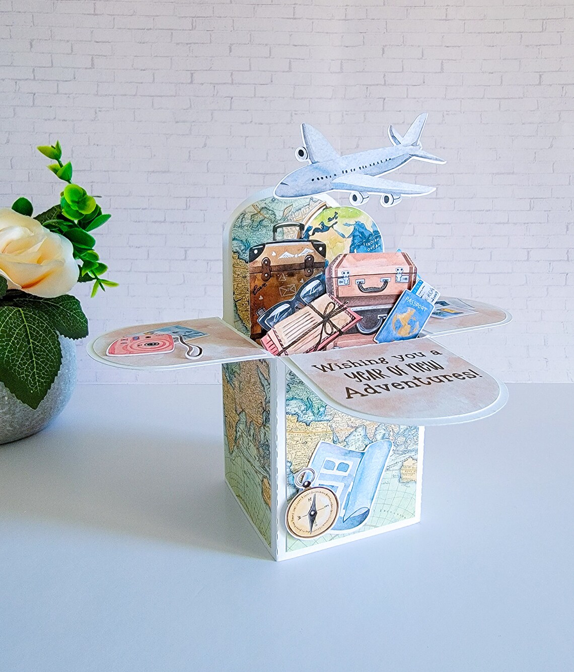 Travel Themed Box Card, Birthday Anniversary Surprise Card - Etsy