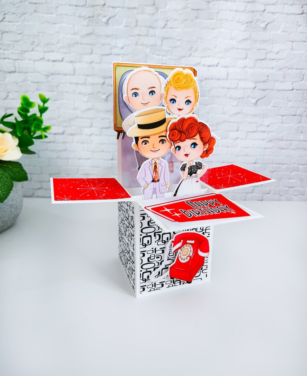 50s TV Classic Birthday Box Card - Etsy