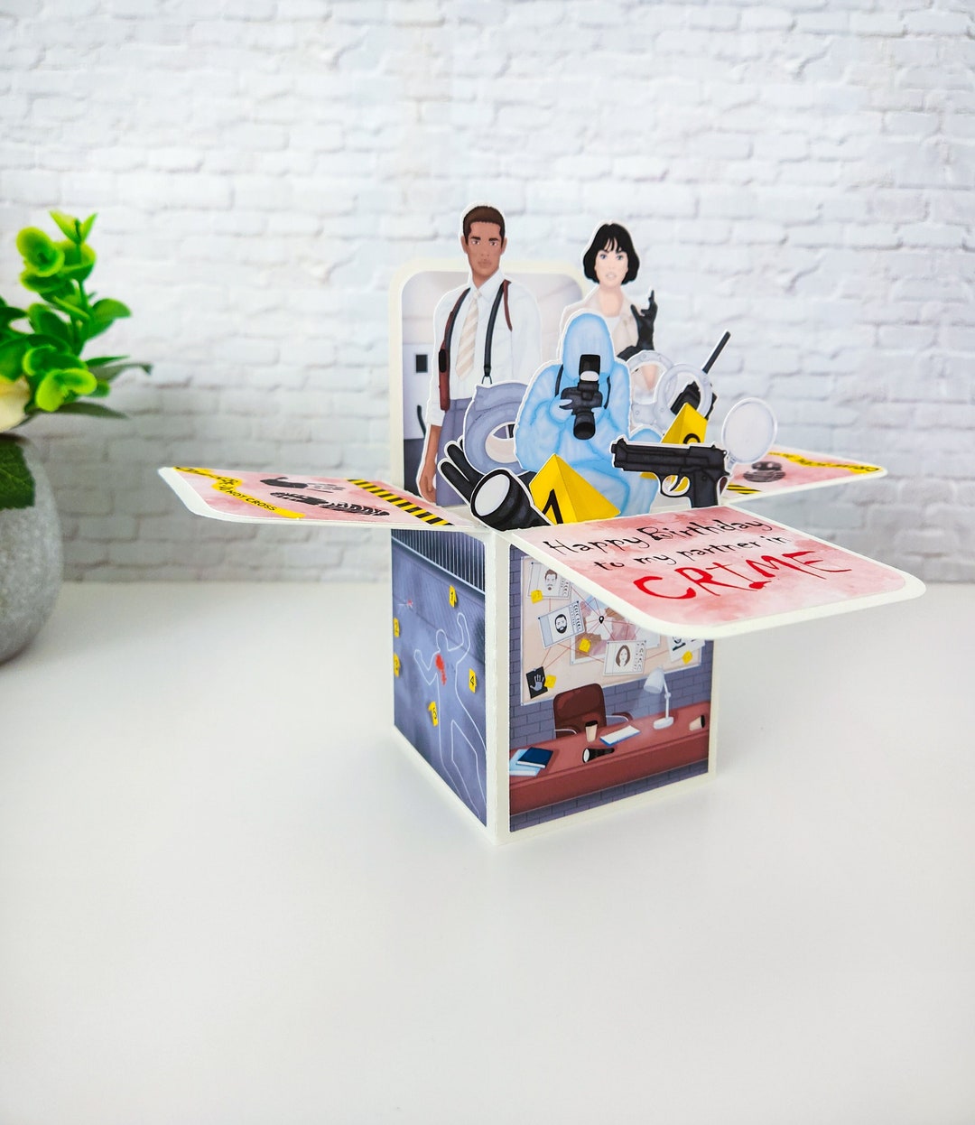 True Crime Birthday Box Card, Partner in Crime - Etsy