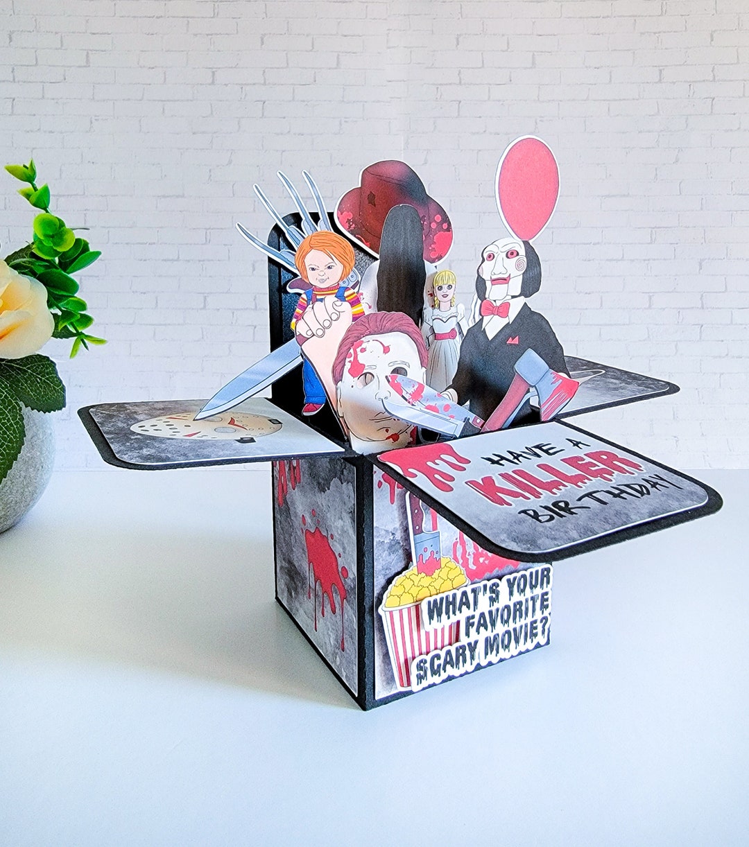 Scary Movie Box Card, Horror Film Card - Etsy