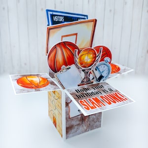 Basketball Themed Birthday Card, Box Card - Etsy