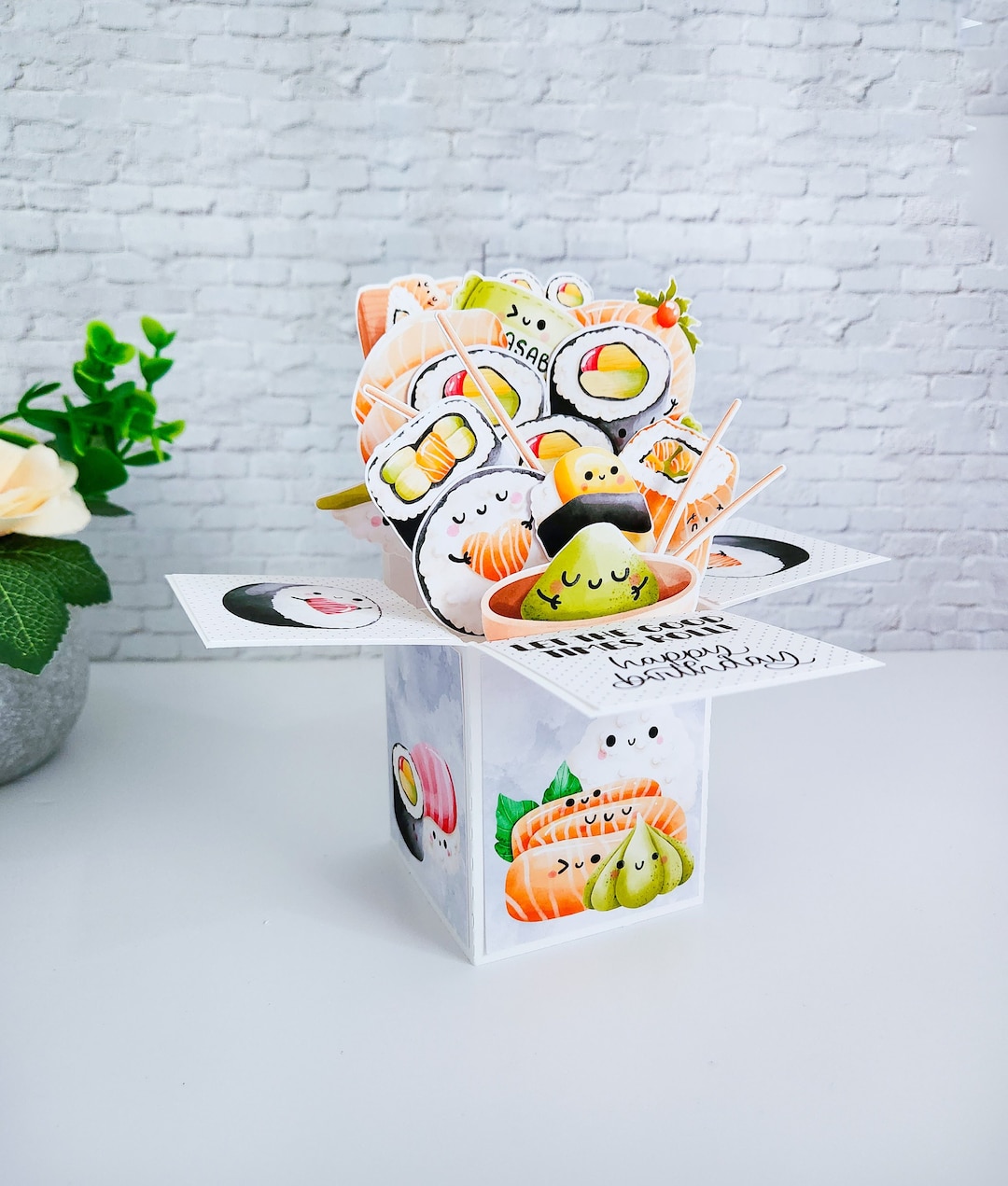 Sushi Pop-up Box Birthday Card - Etsy