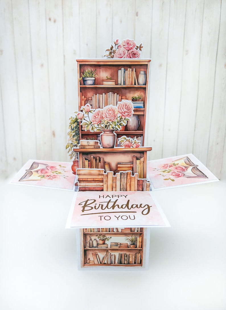 Book Themed Box Card, Birthday Retirement Any Occasion Card - Etsy