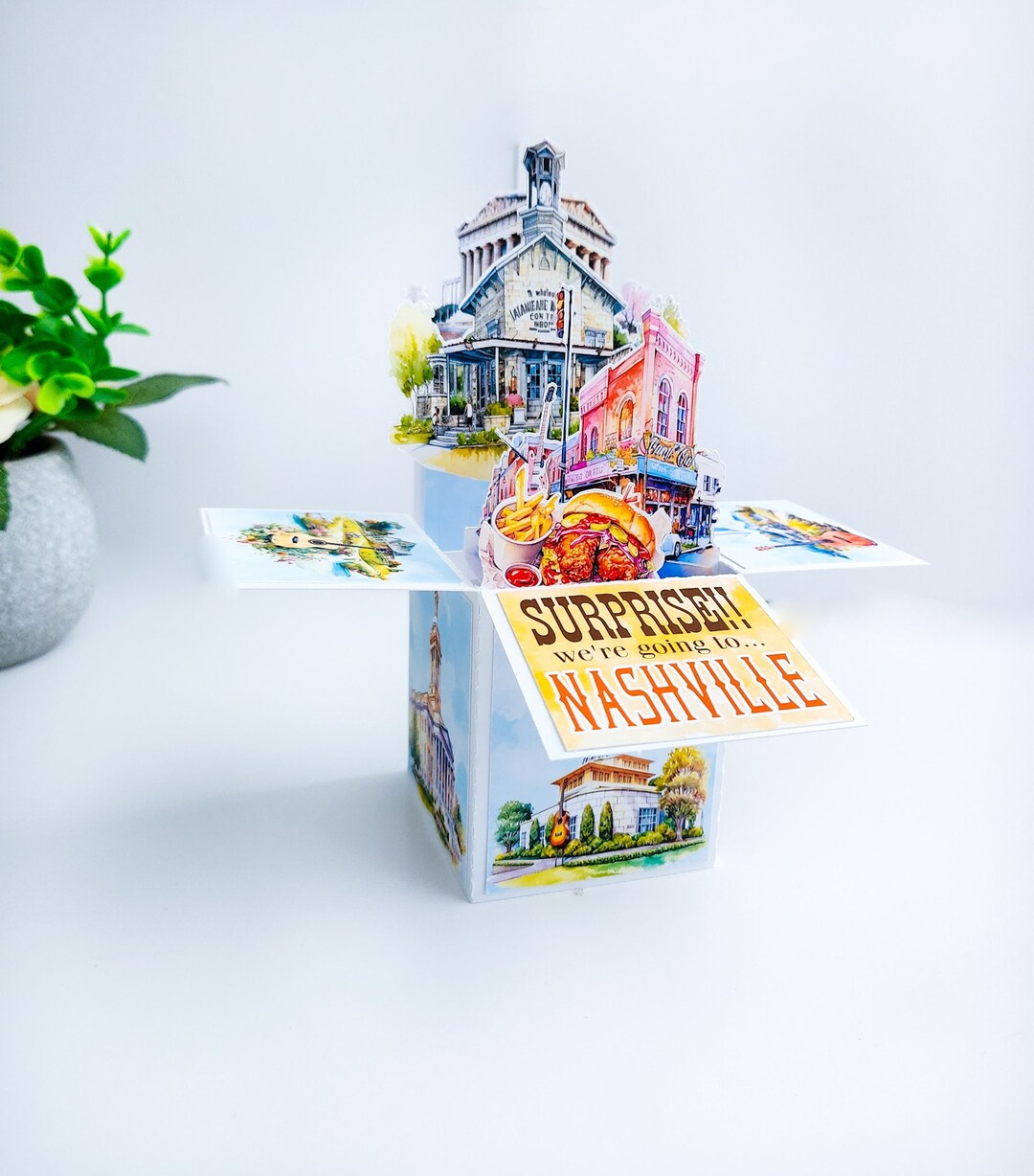 Nashville Surprise Box Card, Surprise We're Going on Vacation Card - Etsy