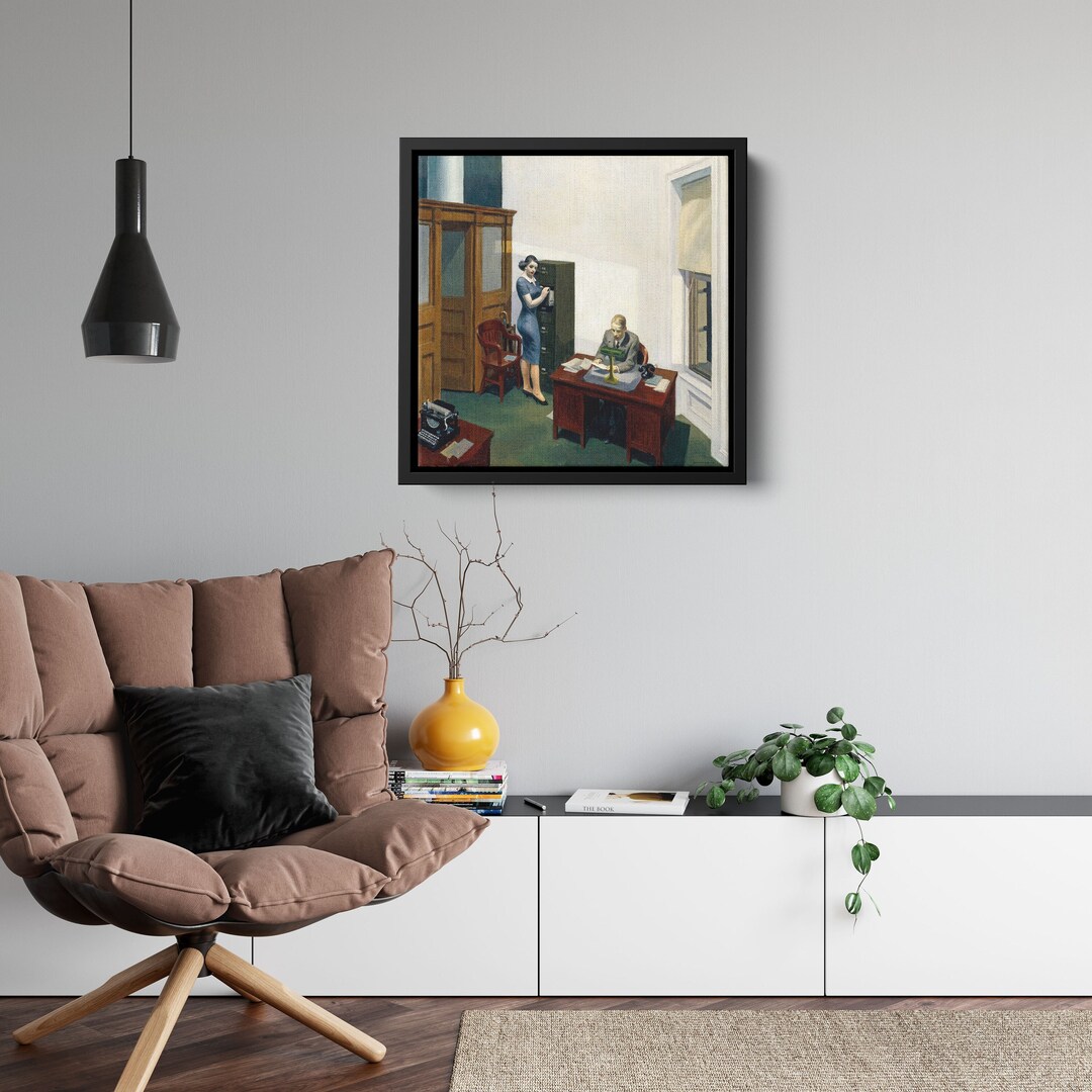 Edward Hopper Office at Night Canvas Framed Canvas Wall - Etsy