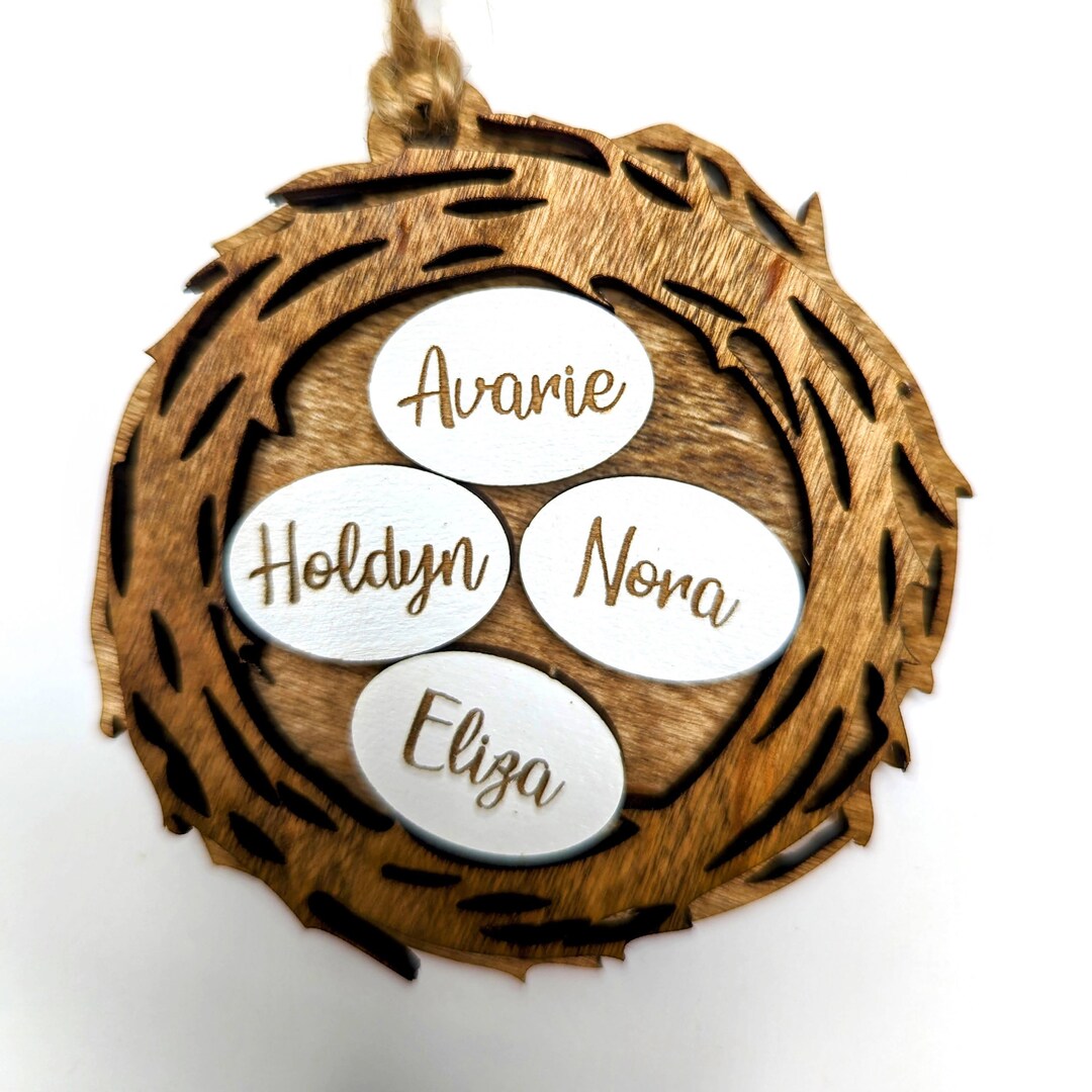 Custom Nest Christmas Ornament, Personalized Eggs in Nest - Etsy