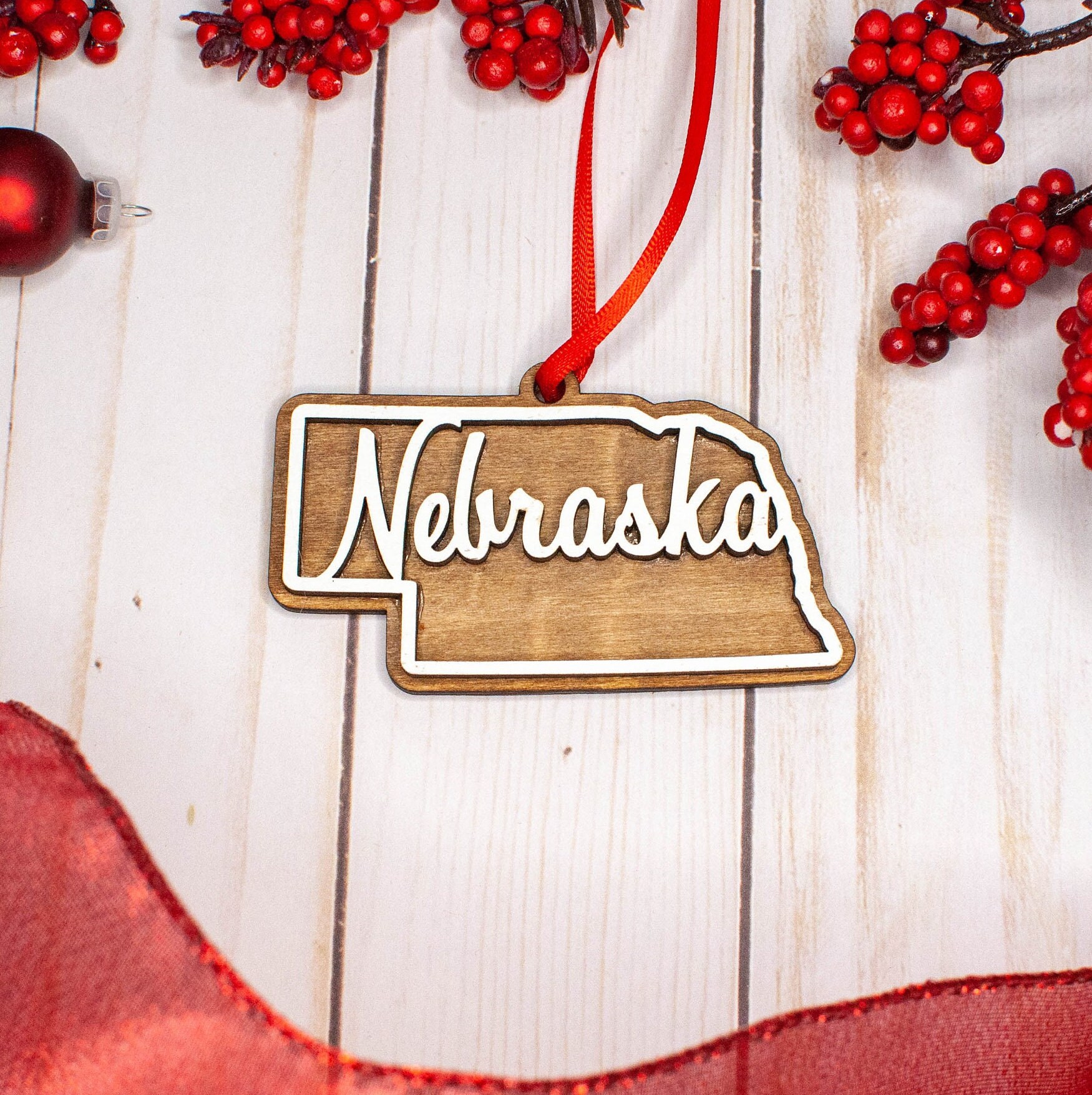 Nebraska Christmas Ornament - Etsy