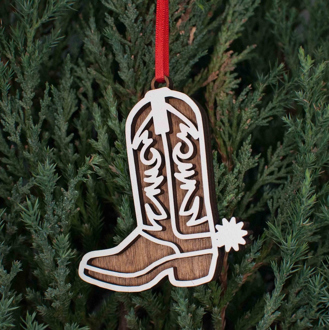 Cowboy Boot Christmas Ornament - Etsy