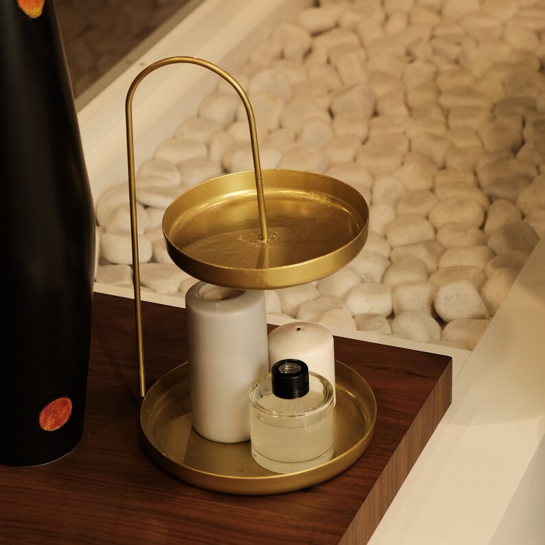 Circular Tabletop Metal Organizer for Accessories, Modern Metal ...
