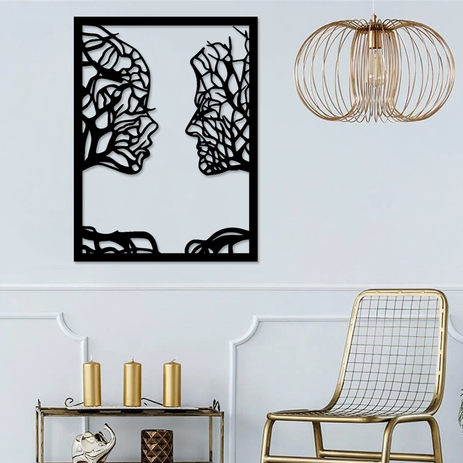 Two Faces Metal Wall Art Woman Metal Face Wall Art Home - Etsy