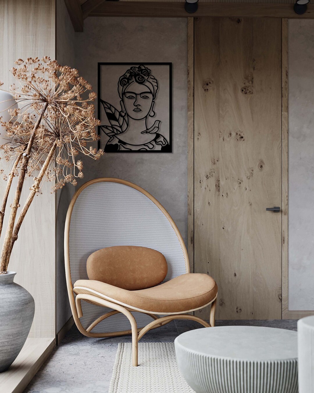 Frida Wall Art, Unique Frida Kahlo Metal Wall Decor, Floral Metal Wall ...