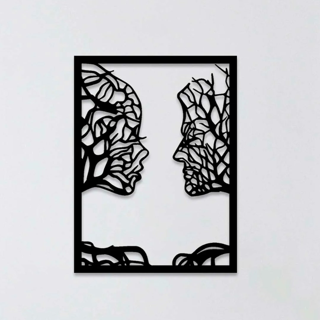 Two Faces Metal Wall Art, Woman Metal Face Wall Art, Home Metal Decor ...