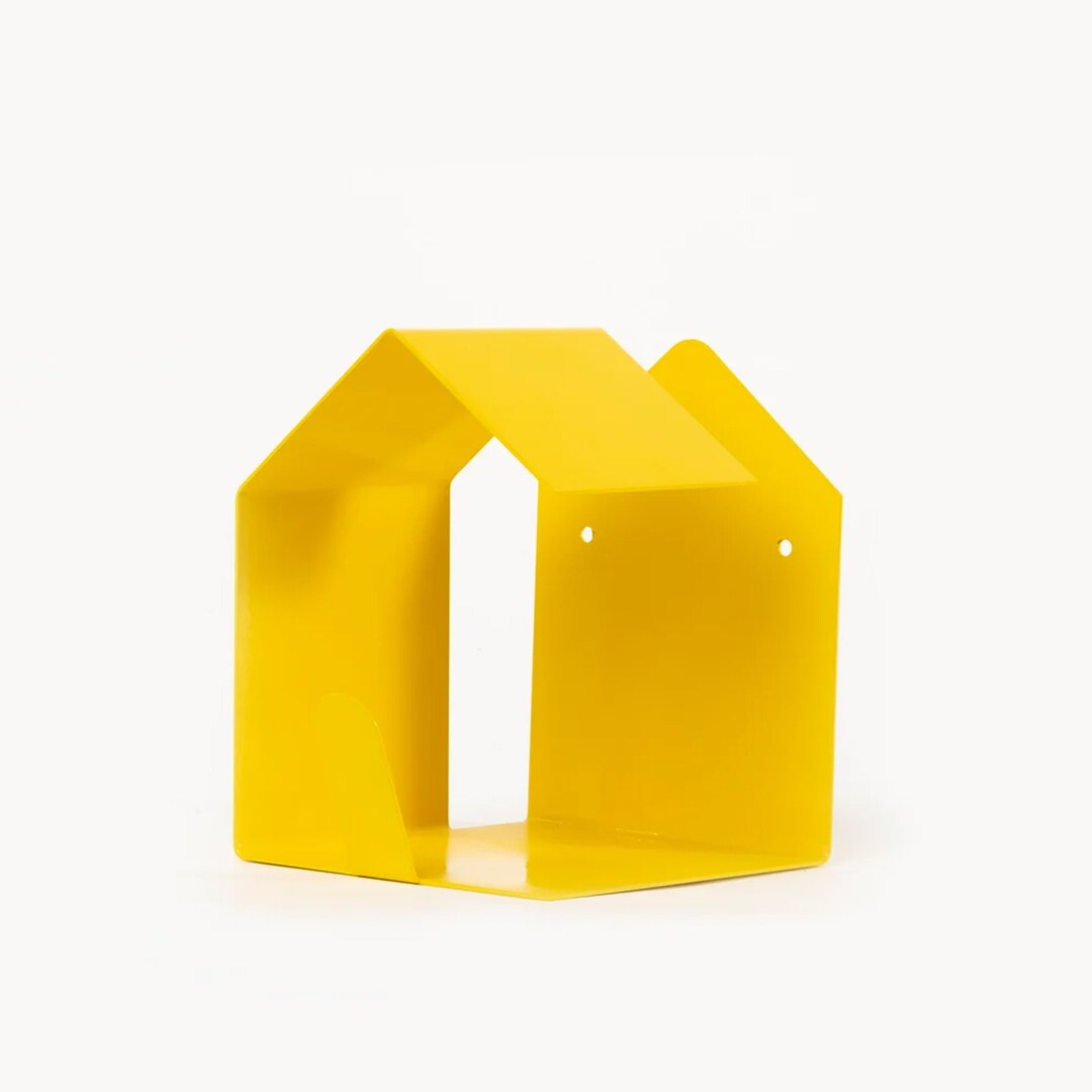 Practical Yellow Key Holder With Shelf, Minimalist Metal Key Hook ...