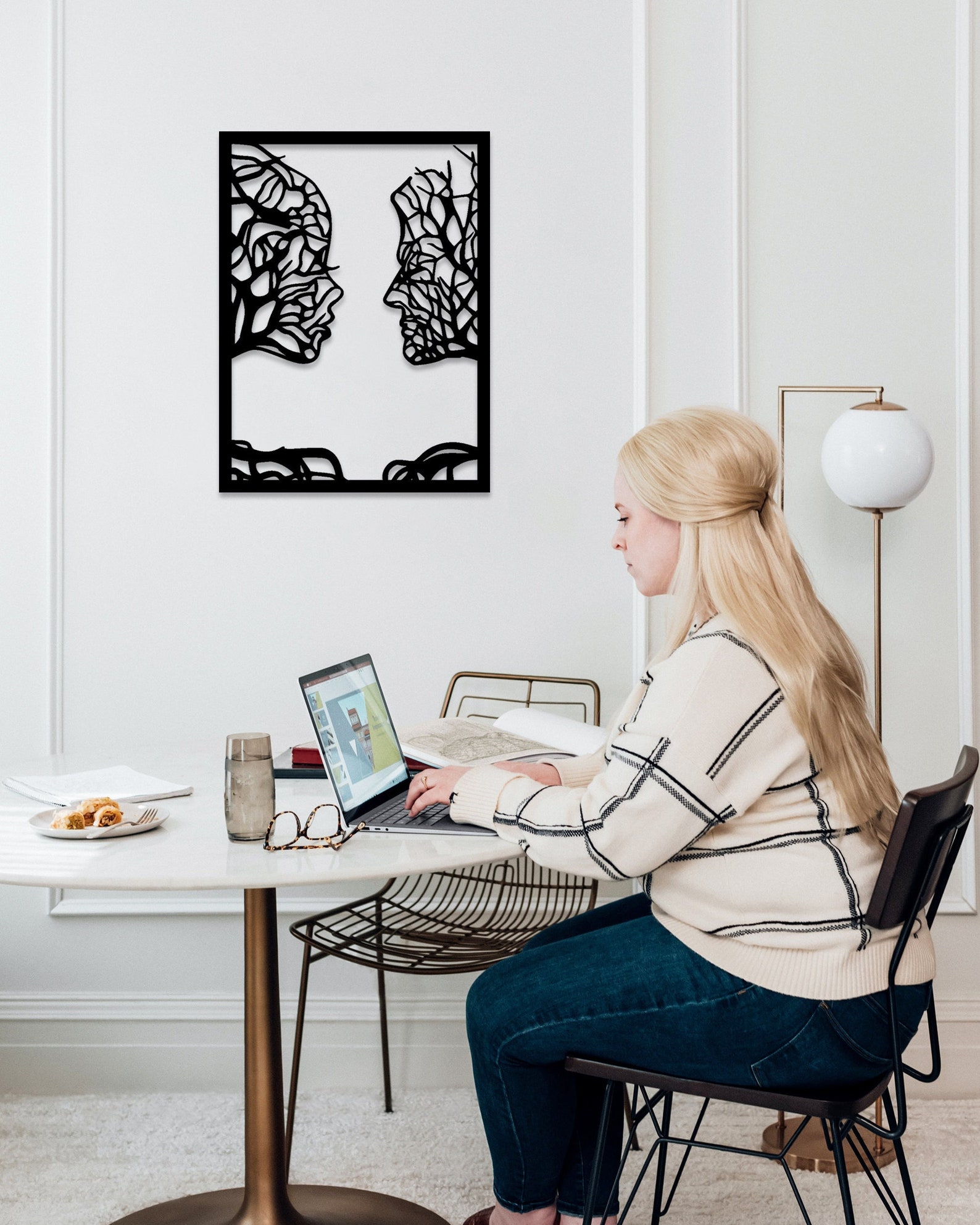 Two Faces Metal Wall Art Woman Metal Face Wall Art Home - Etsy