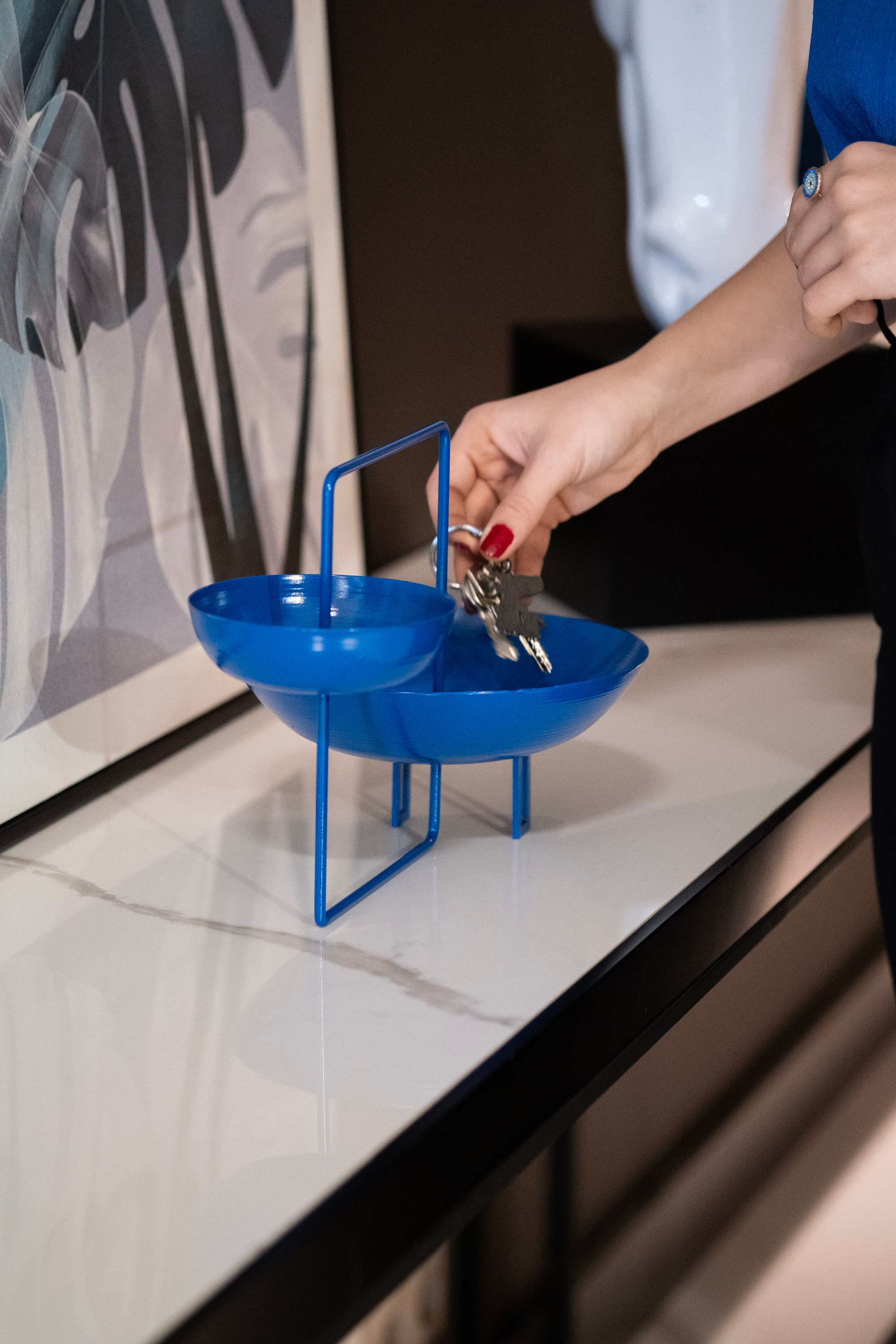 Colorful Metal Desktop Organizer With Asymmetric Pattern, Triangle Desk ...