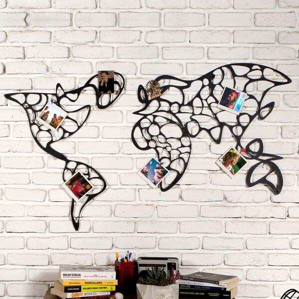 Metal World Map - Etsy